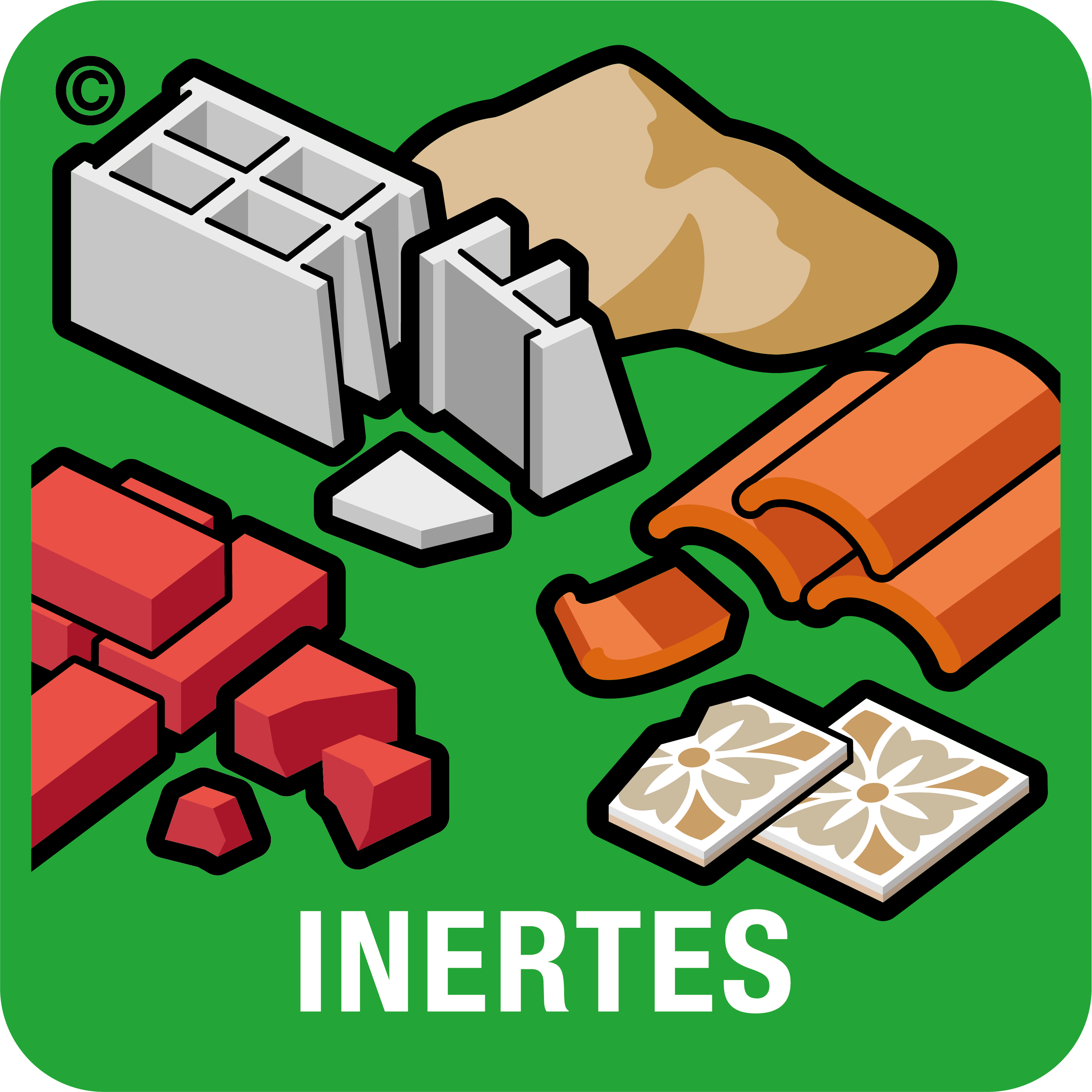 Pictogrammes des déchets de chantier : FFB