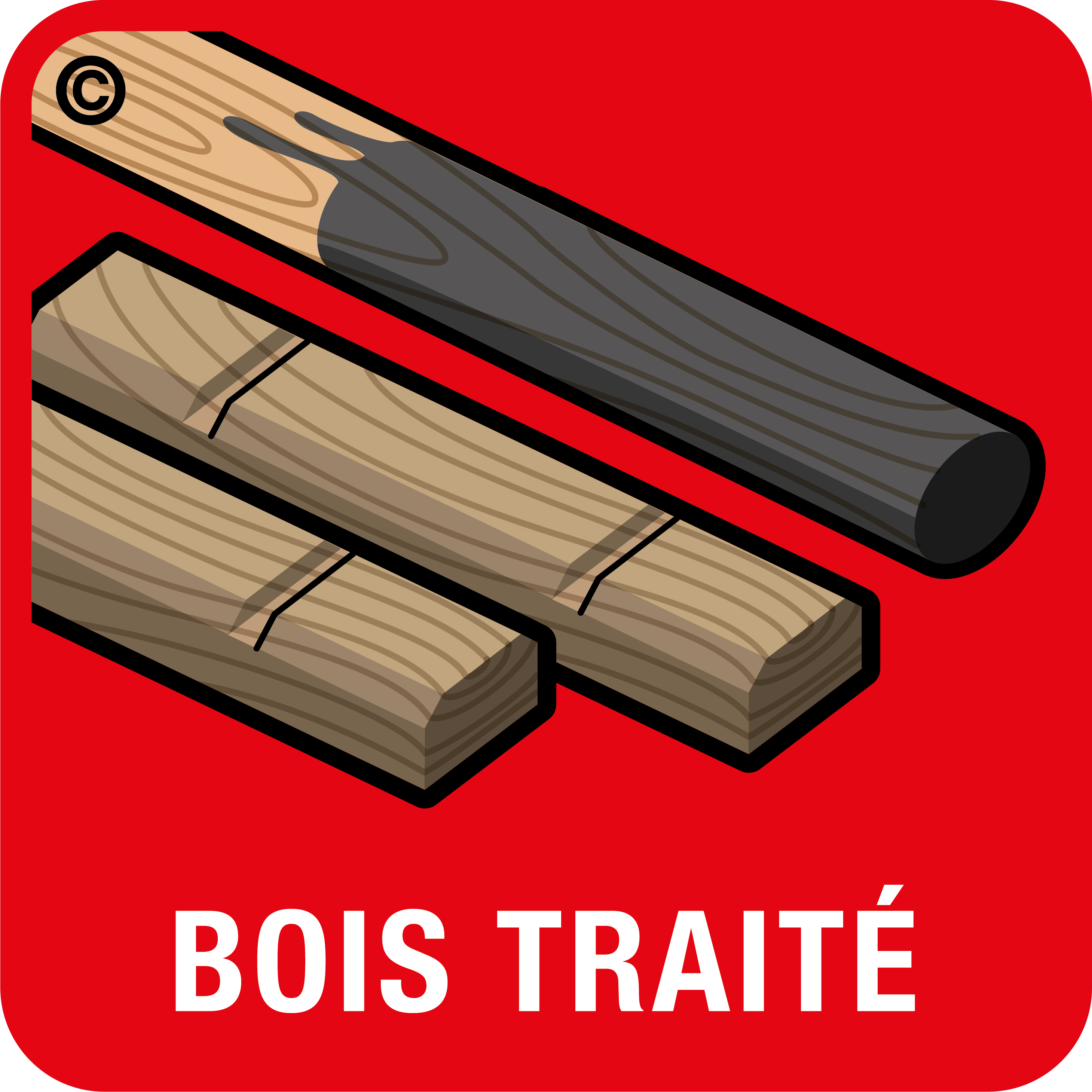 Pictogrammes des déchets de chantier : FFB