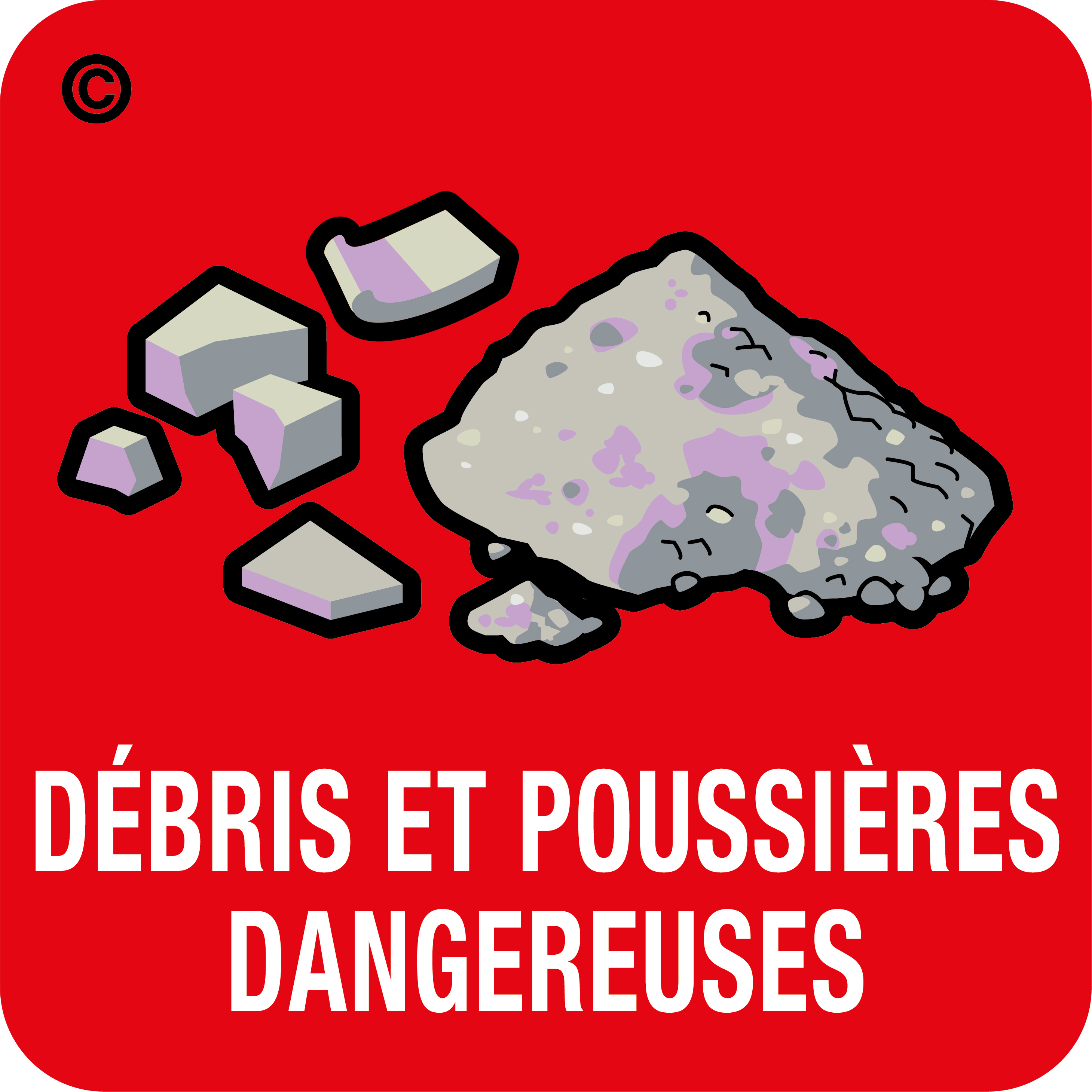 Pictogrammes des déchets de chantier : FFB